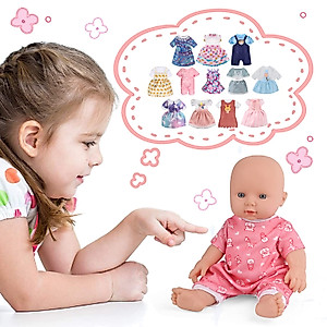 Girl Doll Clothes and Accessories 12 Sets Doll Clothes for 12 Inch Dolls Alive-Baby Doll Clothes Dress Pajamas Swimsuits Lovely Baby Doll Outfits Accessories for Christmas Birthday for Little Girl