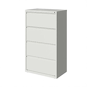 Hirsh 30-in Wide HL10000 Series 4 Drawer Metal Lateral File Cabinet White