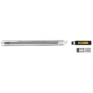 OLFA 9mm Stainless-Steel Utility Knife (SVR-2) - Multi-Purpose Retractable Precision Knife w/ Stainless-Steel Snap-Off Blade, Replacement Blades: Any OLFA 9mm Blade