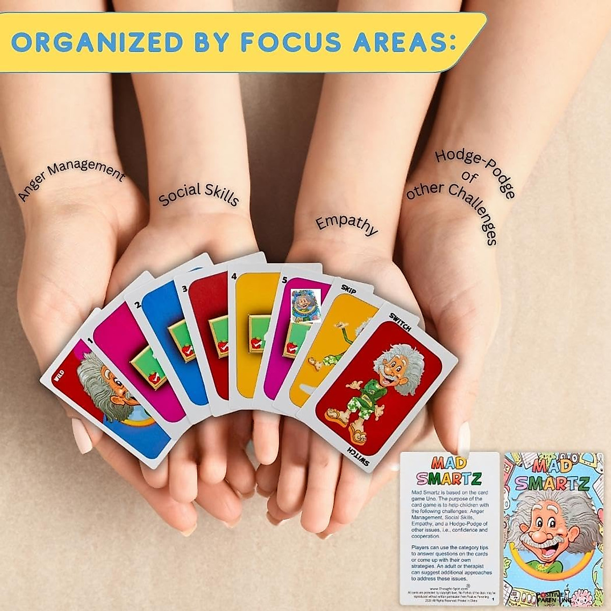 MAD SMARTZ: Social Skills & Anger Management Card Game – Teaches Interpersonal Skills & Emotional Regulation. Autism & ADHD Learning Tool; Educational Therapy Game for Counseling Kids/Teens; CBT Tool