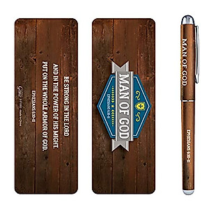 Man of God Father's Day Pen with Bookmark Gift Set, 5 1/2 Inch