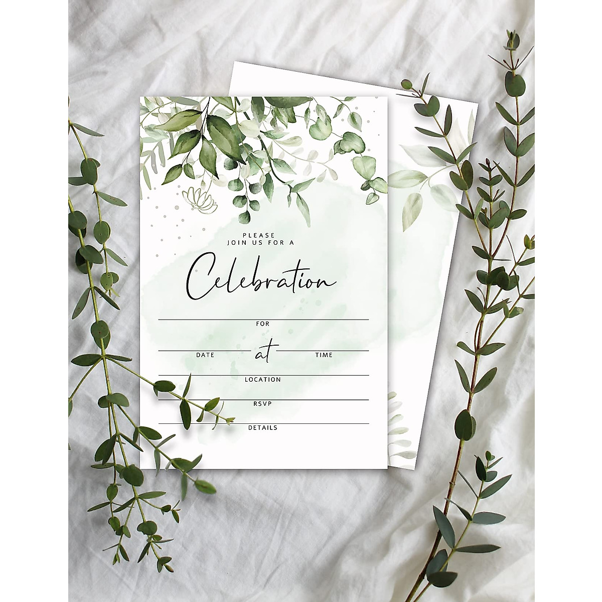 25 Wedding Reception Invitation, Bridal Shower Fill-in Invites Cards, Engagement Invitations with Envelopes, Beautiful and Minimalist Wedding Planning Supplies (JY083)