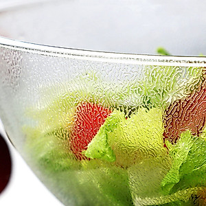 Lyellfe 3 Pack Large Salad Bowl, 96 Oz Clear Chip Bowls, Plastic Serving Bowl with 2 Tongs, Party Snack Bowls, Mixing and Serving Container for Snack Fruit Candy Popcorn Chips Pasta