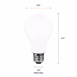LEDVANCE Sylvania Reduced Eye Strain A21 LED Light Bulb, 100W = 15W, 13 Year, Dimmable, Frosted, 5000K, Daylight - 4 Pack (40660)