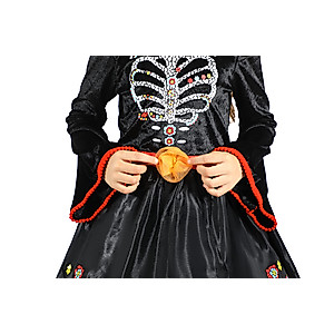 Lingway Toys Day of the Dead Costume for Girls,Great for Dia de los Muertos 7-8years