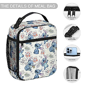 wamdfcvf Lunch Box Kids,Insulated Soft Lunch Bag for Boys Girls Reusable Lunc Tote Bag for Kids with Water Bottle Holder for Office Work Out Travel Tirp-White