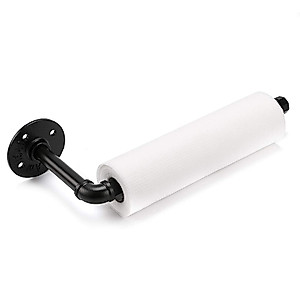 Sumnacon Industrial Iron Pipe Paper Towel Holder - Wall Mounted Vintage Style Roll Tissue Holder, Rustic Towel Racks With Hardware For Bathroom, Kitchen, Electroplated Finish