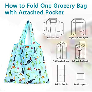 Grocery Bags Reusable Foldable 8 Pack Shopping Bags Large Capacity Cloth Tote Bags Durable and Machine Washable