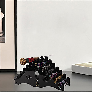 Knife Holder Knife display stand Acrylic Knife Holder Saber storage rack for small Knife Pocket Knife sabre Organize and Display (Black)