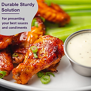 (24 Pack, 2 Sizes) Small Sauce Cups, Stainless Steel Ramekin Dipping Sauce Cup, Commercial Grade Individual Round Condiment Cups (12 of - 1.5oz: 12 of - 2.5oz)