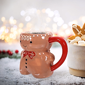Amosfun Gingerbread , Ceramic Christmas Coffee Cup Christmas Character Mugs Xmas Party Tea Cup Novelty Drinking Cup for Hot Chocolate Cocoa Mugs