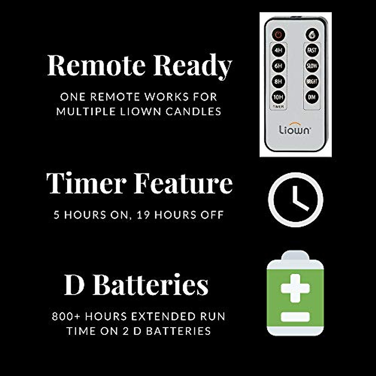 Liown Outdoor Moving Flame Candle: LED Battery Operated Waterproof Plastic Flickering Indoor Outdoor Flameless Candles with Timer (7" Ivory)