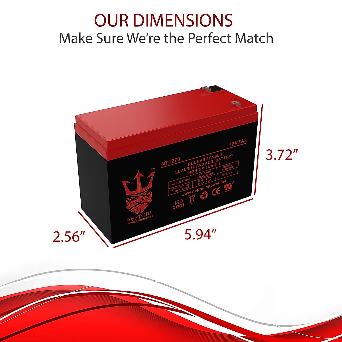 Neptune Power Products Brand Commercial Upgrade Battery for Wildgame Innovations tm. 12 Volt 7.5ah eDRENALINE Rechargeable Tab Style Battery