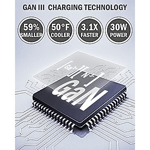 MacBook Air Charger 30W USB C Mini GaN Charger Compatible with M1/M2 Chip Laptops MacBook Air Retina 13-inth & MacBook Retina 12-Inch Laptops, with 6.6ft USB Type-C Charging Cable