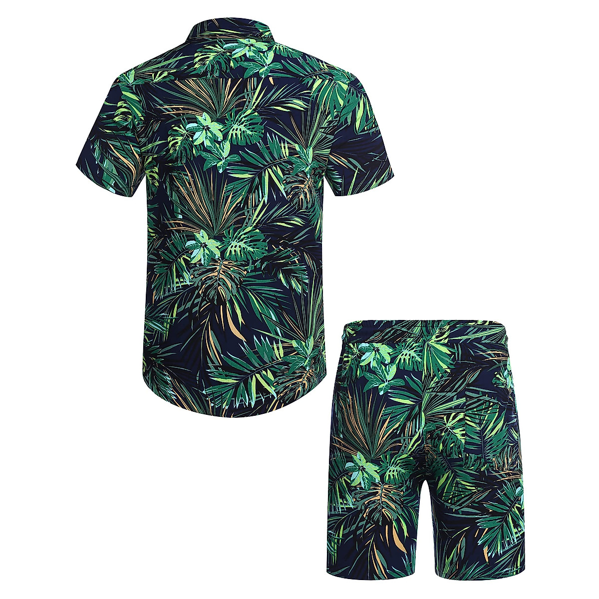 COOFANDY Men's Flower Casual Button Down Short Sleeve Hawaiian Shirt Suits