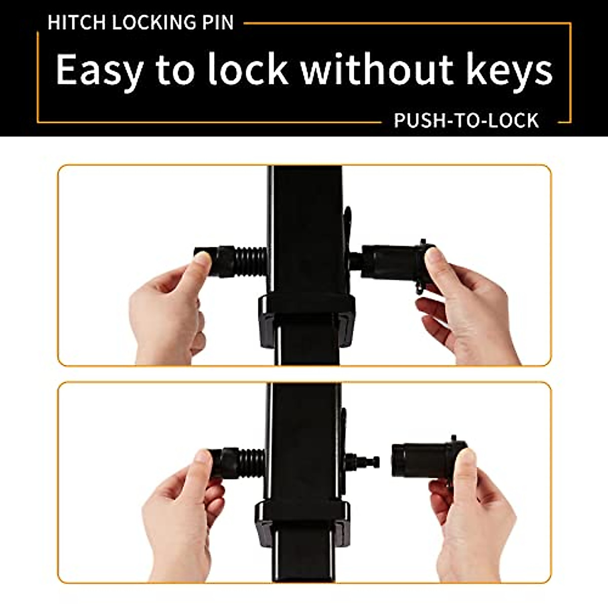 META Hardware Trailer Hitch Locks, 5/8" Dia 4" Long Hitch Lock with Extra Safety Clip & Anti Rattle O-Rings Fits 2", 2-1/2”, 3”, Class III IV V Receivers (1 Pack)