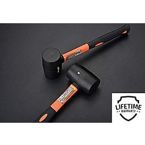 Edward Tools Rubber Mallet Hammer 16 oz - Durable Eco-friendly Rubber Hammer Head for Camping, Flooring, Tent Stakes, Woodworking, Soft Blow Tasks without Damage - Ergonomic Grip Handle