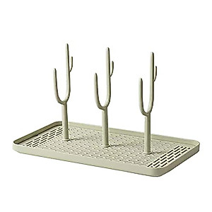 Baby Bottle Drying Rack with Tray Bottle Dryer Holder for Nipples, Cups, Pump Parts, Glass and Accessories (Green)