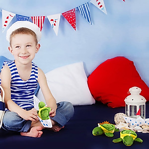 12 Pieces Plush Stuffed Ocean Animals, Mini Soft Stuffed Sea Animals Bulk Sea Creatures Toys for Kids(Small Turtle Style,3.2 Inch)