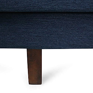 Christopher Knight Home Mableton 3 Seater Sofa, Navy Blue + Espresso