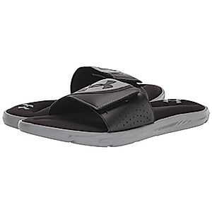 Under Armour Men's Ignite VI Slide Sandal, Black (002)/Steel, 10