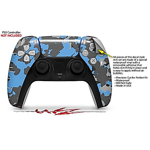 WraptorSkinz Skin Wrap compatible with Sony PS5 DualSense Controller WraptorCamo Old School Camouflage Camo Blue Medium (CONTROLLER NOT INCLUDED)