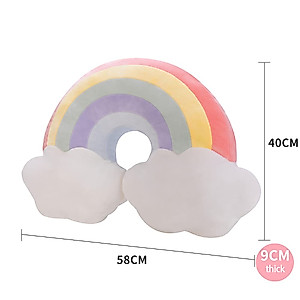 JIANEEXSQ Cloud Rainbow Shaped Pillow Home Decorative Creative Cushion Plush Stuffed Pillow Candy Color Cushion 00112021