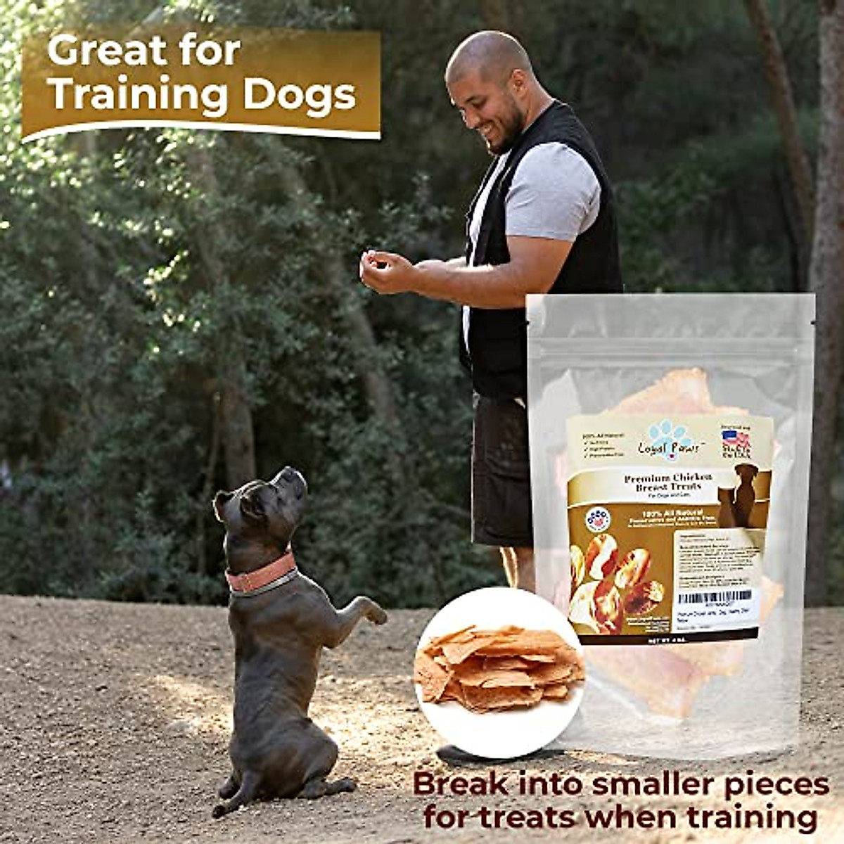 Loyal Paws Chicken Jerky Dog Treats Made in USA Only - Natural, Healthy, Premium, Human Grade, 100% Chicken - Grain Free - Training Treats for Small, Medium, and Large Dogs 4oz