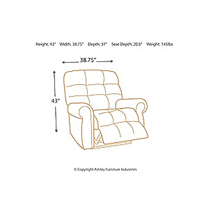 Signature Design by Ashley Ernestine Power Lift Adjustable Oversized Recliner for Elderly, Gray