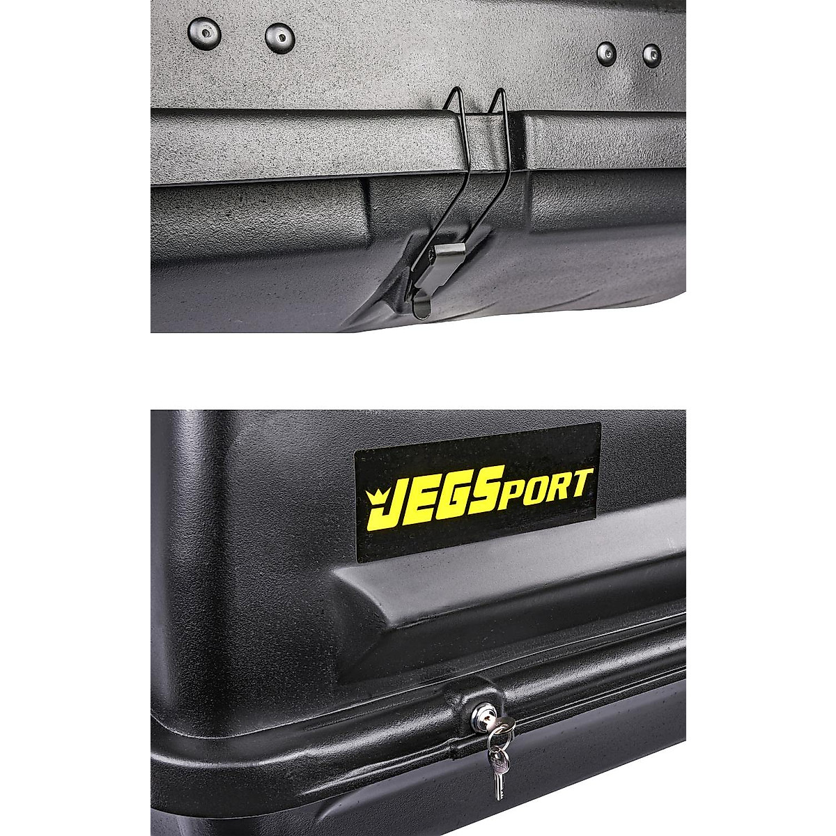 JEGS Rooftop Cargo Carrier for Car Storage - Large Roof Rack Cargo Carrier - Heavy Duty Weatherproof Storage - Made in USA - 18 Cubic Ft - 110 Lb Capacity - Aero Hard Shell Cargo Carrier