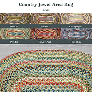 Rhody Rug Country Jewel CJ65 Peridot 7' x 9' Oval - Braided Area Rug, Home Decor, Floor Mat or Bedroom Rug - Easy Care, Ideal for High Traffic Areas in Hallway and Living Room - Made in USA