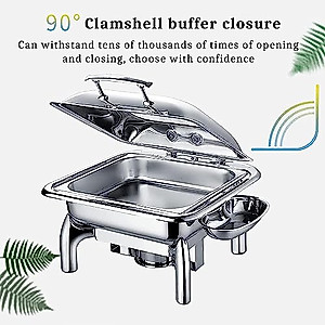 KFJZGZZ 6 L Chafing Dish Set, Stainless Steel Buffet Server Warming Tray with Water Pan amp; Fuel Holders, for Restaurant Catering Parties Weddings Picnics Food Warmer
