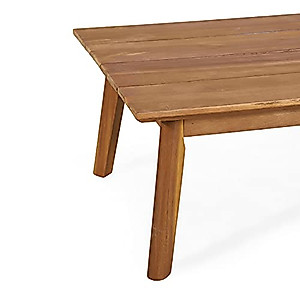 Christopher Knight Home Ellendale Loveseat and Coffee Table Set, White + Teak