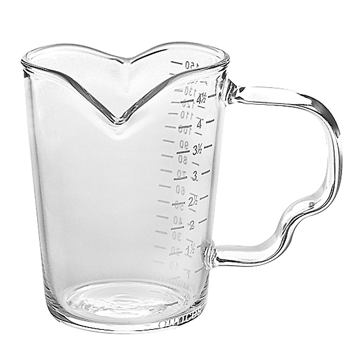 150ml Glass Measuring Cup Double Spouts Espresso Cup Shot Glass Heat-Resistant Handle Transparent Scale Ounce Measure Jugs Mixing Mug for Bar Party Wine Milk Coffee Liquid Heavy Glass Measuring Cup