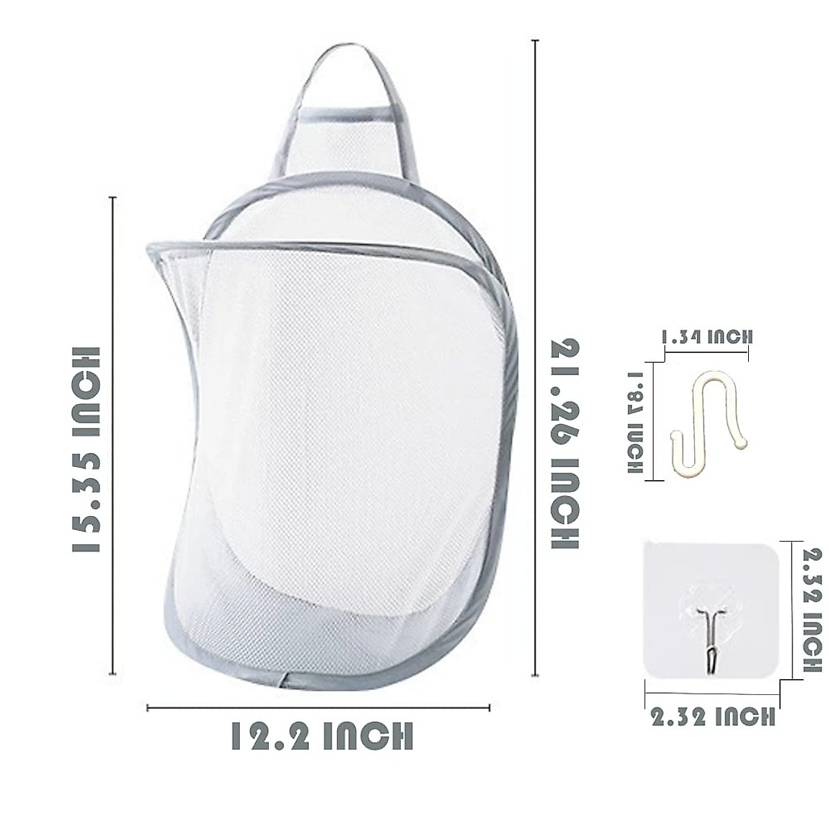 Mesh Collapsible Small Wall Laundry Baskets，Hanging Laundry Hamper，for Hotel, University Dormitory Use by HHSSALIN (1, CLASSIC)