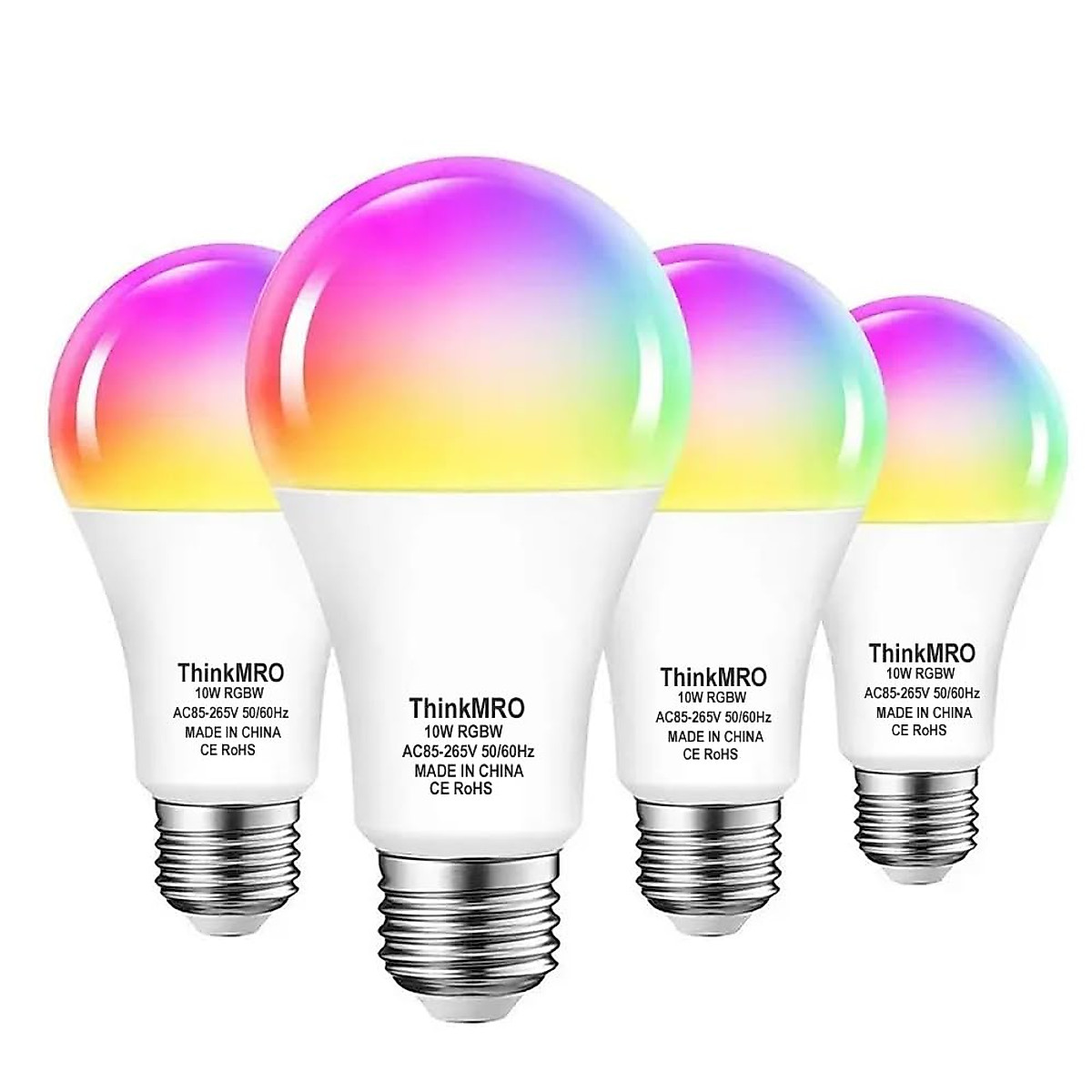 ThinkMRO RGB RGBW 10W A19 E26 E27 Multiple Colors Changing Light Bulbs with Remote,LED Lamp Replace Bulb,Warm White,Dimmable Memory Function,Ideal Lighting for Home Decoration,Party,Gardens,Corridors