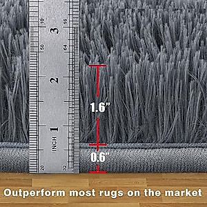 ROCYJULIN Area Rug for Living Room, Area Rugs 8x10 Fluffy Rugs for Bedroom, Non Slip Carpet for Dorm Room, Shag Rug for Playroom, Fuzzy Rug for Kids Room, Large Dark Grey Gray Rug