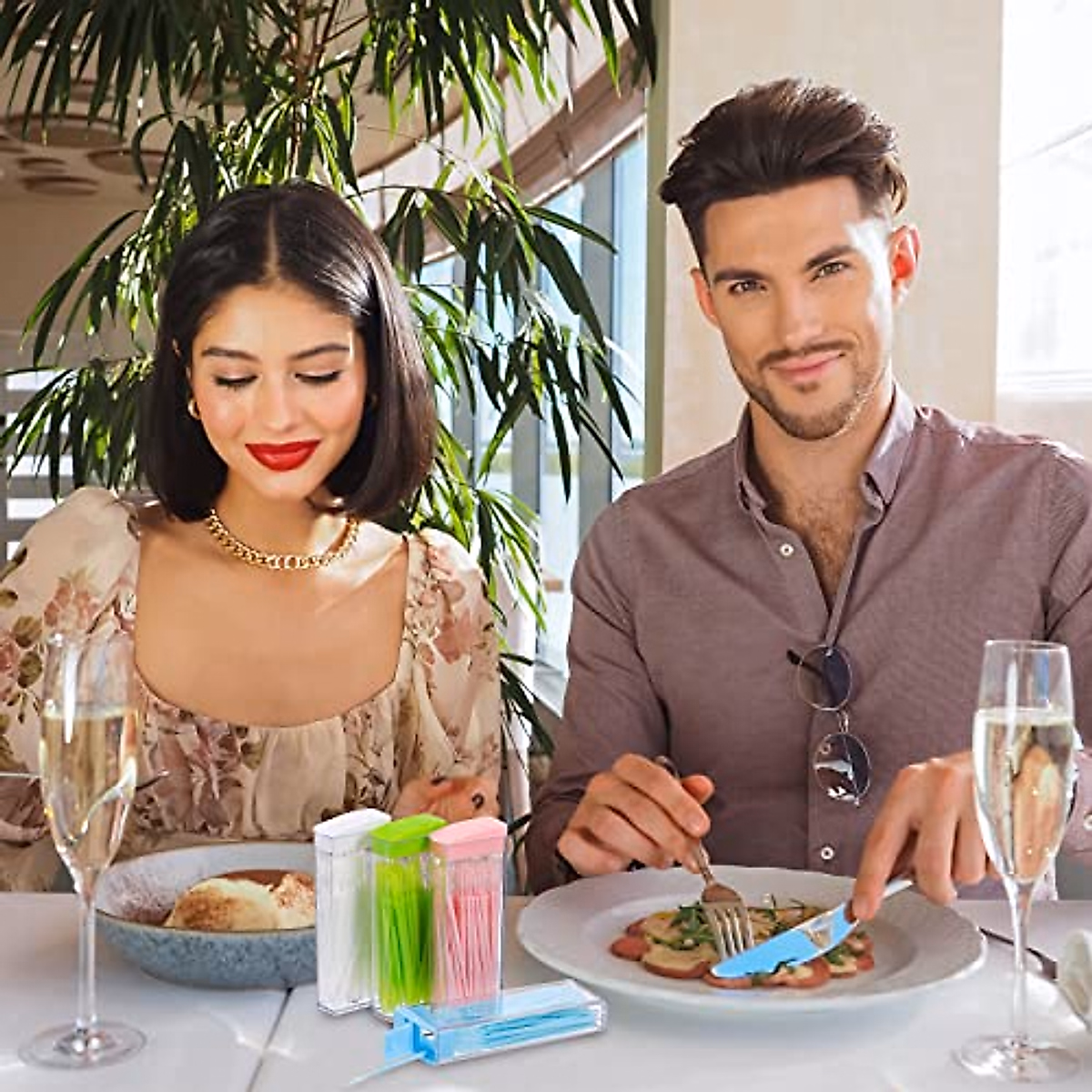 7Pcs Double Head 50pcs/Box Dental Floss Interdental Toothpick Brush Teeth Stick Dental Oral Care Toothpicks