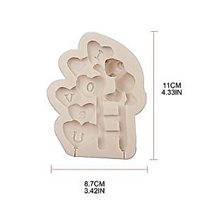 Valentines Day Bear Silicone-Molds For Baby-Shower Cake-Topper Decoration Love Bear Card Fondant Mold DIY-Baking Cookie Candy Mould-silicone