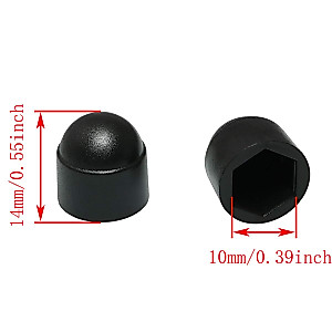 PSCCO 30Pcs Black Hexagon Socket Nut Protection Cap M6-10