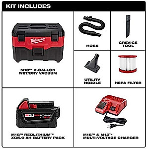 Milwaukee 0880-20P M18 Wet/Dry Vacuum with XC5.0 Starter Kit