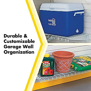 GarageTek 48" Heavy Duty Garage Shelving | Steel Shelf for Garage | Portable Utility Shelf Heavy Duty - Wire Shelving Rack, Mounts on TekPanel, TekTrak and Most Garage Storage Slat Walls