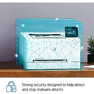 HP Color Laserjet Pro M255dw Wireless Laser Printer, Auto 2-Sided Printing, Remote Mobile Print, 22 ppm, 250-Sheet, Compatible with Alexa, White - Bundle with JAWFOAL Printer Cable