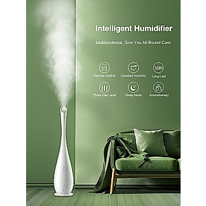 Humidifier, 5L Floor Humidifiers for Large Room with Remote Control, Cool Mist Humidifiers with Oil Diffuser Tray, Smart Humidity Last up to 50 Hours