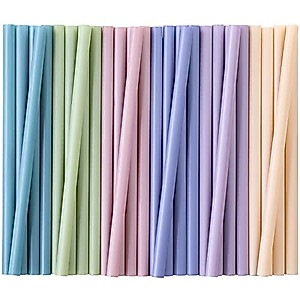 100 Pcs Jumbo Smoothie Straws, Disposable Wide Plastic Drinking Straws, Colorful Plastic Straws for Milkshakes, Smoothies, Boba, Bubble Tea, Ice Coffee - 8.5"L, 0.4" D