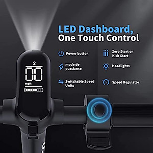 VOBETSCOOTER, Top Speed 13MPH,13Mile,250W Motor,6.5Inch Honeycomb Solid Tires,Foldable,Lightweight Electric Scooter,Suitable for Teens,13 +,Load 190 LBS