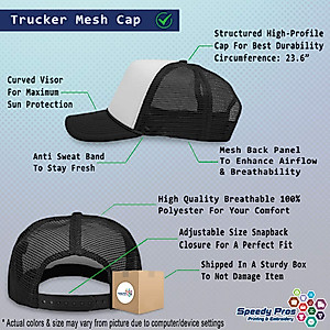 Trucker Hat for Men & Women Snapback Custom Personalized Photo & Text Classic Mesh Baseball Cap Black