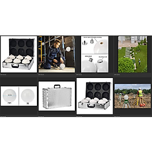 AdirPro 6 Scanning Spheres 145mm Diameter with Magnetic Base - Great for Surveying - Carry Case Included