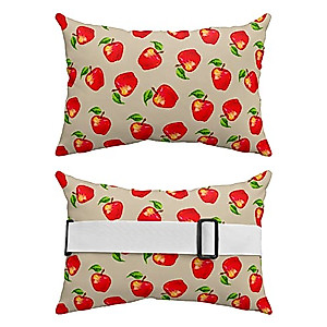 Recliner Head Pillow Ledge Loungers Chair Pillows with Insert Watercolor Fruit Texture Lumbar Pillow with Adjustable Strap Outdoor Waterproof Patio Pillows for Couch Beach Pool Office Chair, 2 PCS