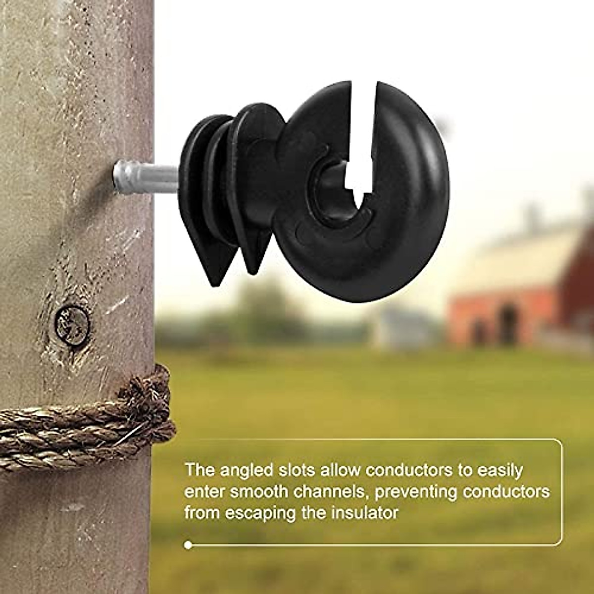 Sedmoon 100Pcs Electric Fence Insulator Screw-in Insulator Fence Ring Post Wood Post Insulator with Insulator Socket Tool (100)